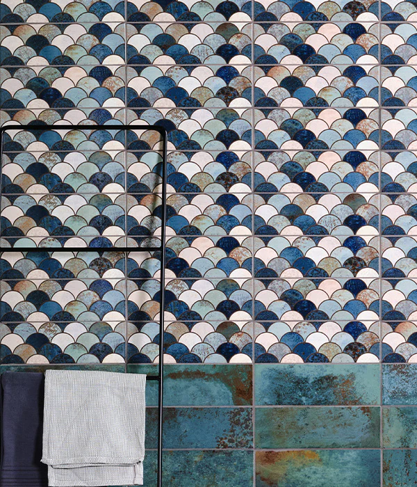 Wightwick Blue Ink Decor Tiles - East Lancs Tiles & Bathrooms